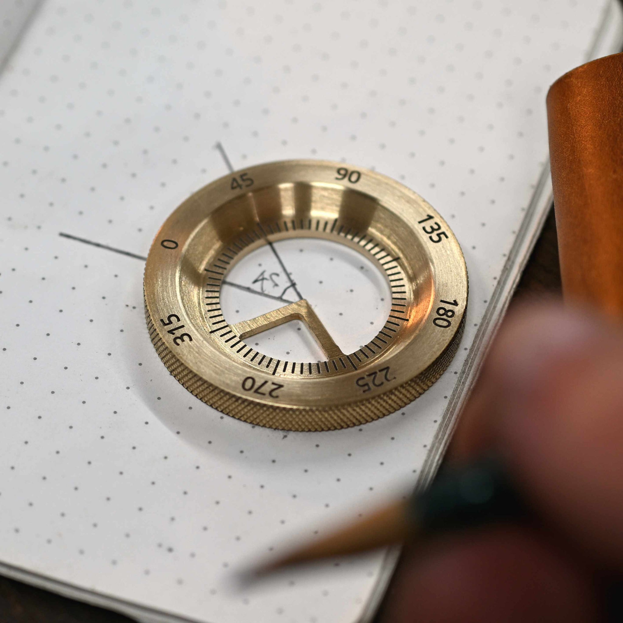 Collins Coin - Brass Protractor EDC Coin